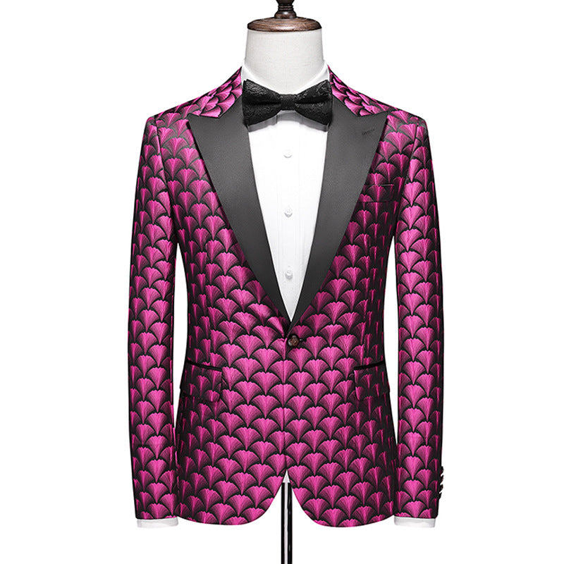 Pink Geometric Pattern Tuxedo S8182 – Suitmine®